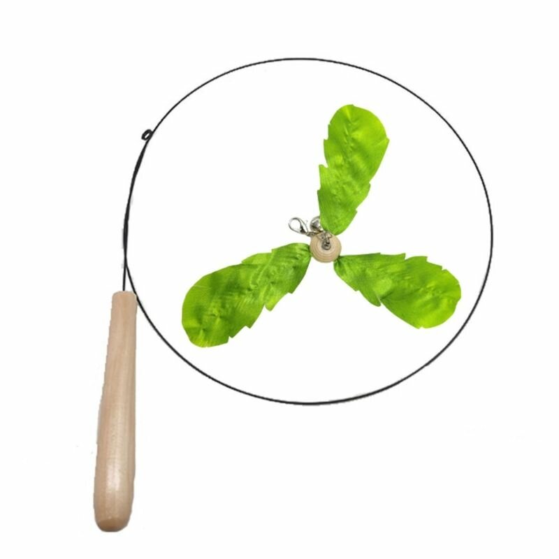 Имитация Ветряной Мельницы Из Перьев Funny Cat Stick-Градиентная Зеленая Ветряная Мельница