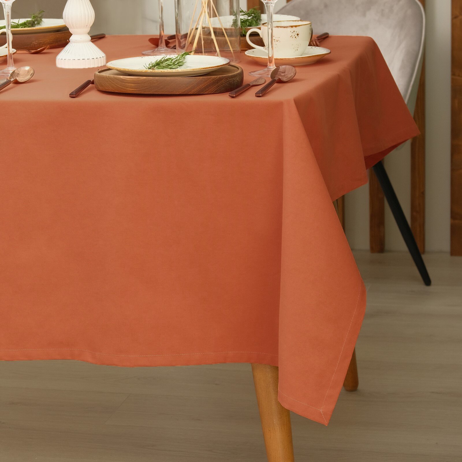 Скатерть Этель Kitchen 150х180 см, цвет оранжевый, 100% хлопок, саржа 220 г/м2