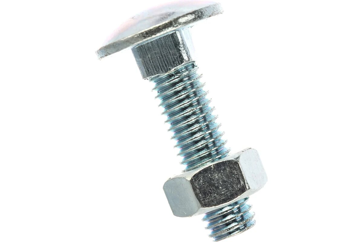 Европартнер DIN603 Болт с полукруглой головкой и квадратной подголовкой, Zn, M8x30, 2 шт.