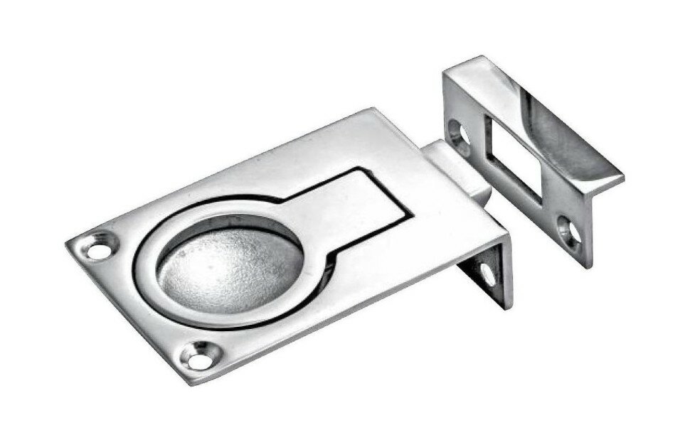 Ручка палубная потайная с защелкой, 57x40 мм, нержавеющая, Marine Rocket (Москва)