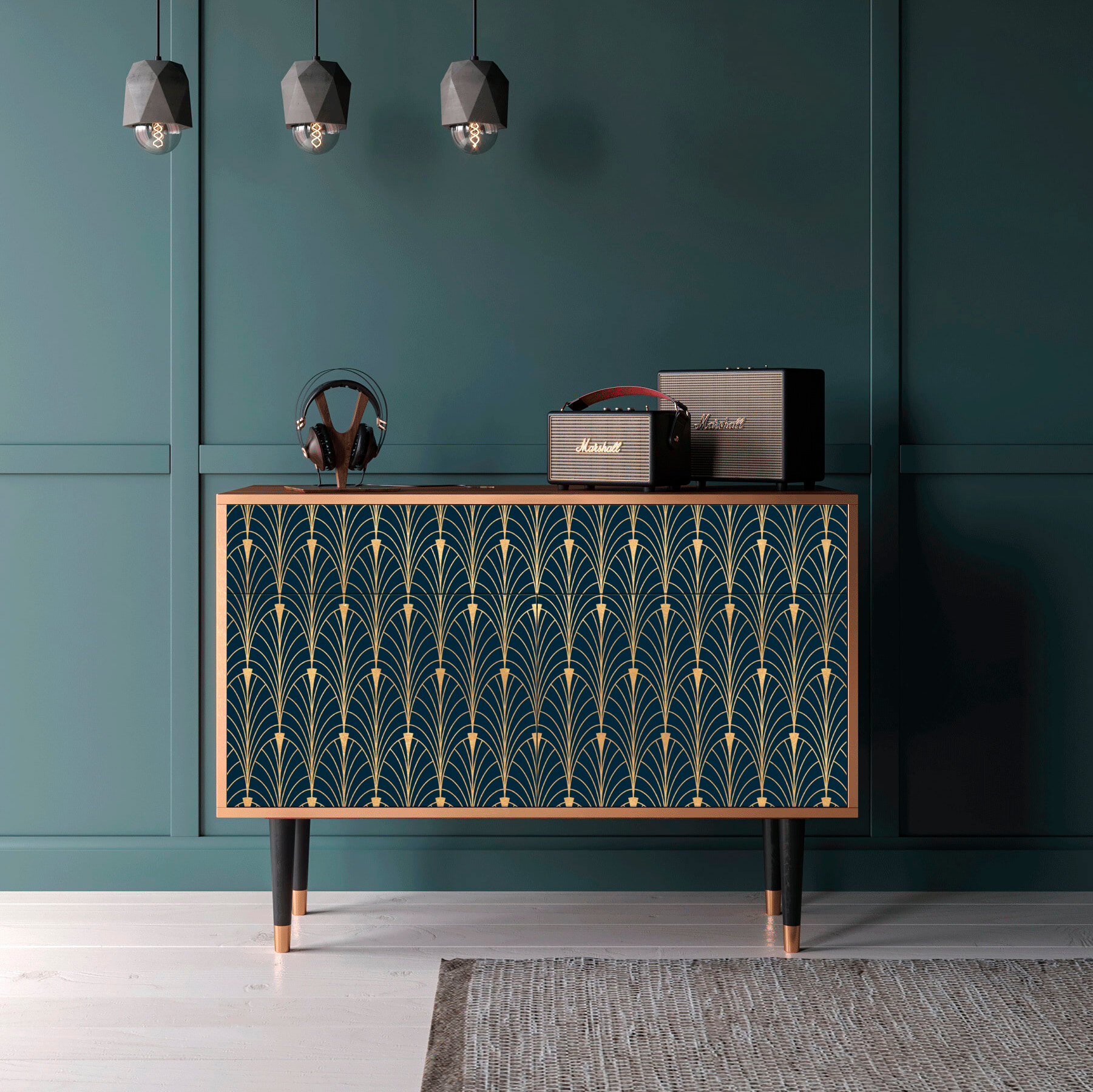 Комод - STORYZ - BS4 Flower of the Nile, Размер - 115 x 85 x 48 см, Цвет корпуса - Орех