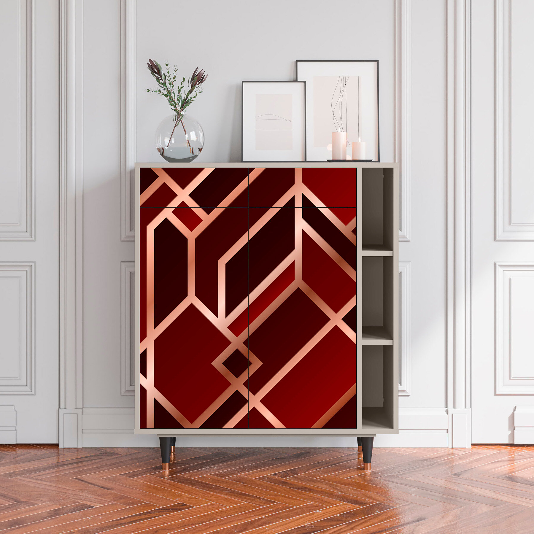 Комод - STORYZ - BS6 Velvet 1920's, Размер - 94 x 110 x 41 см, Цвет корпуса - , Сатин