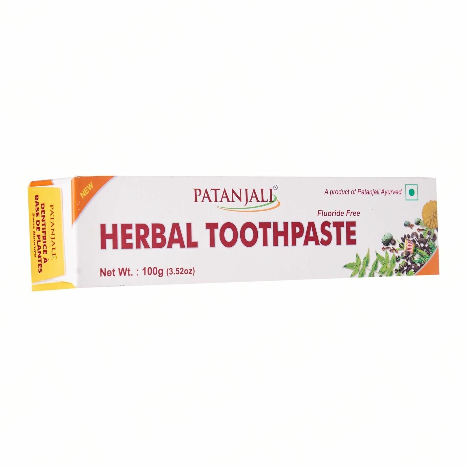 Patanjali HERBAL TOOTHPASTE / Зубная паста С травами без фтора Патанджали, 100 г