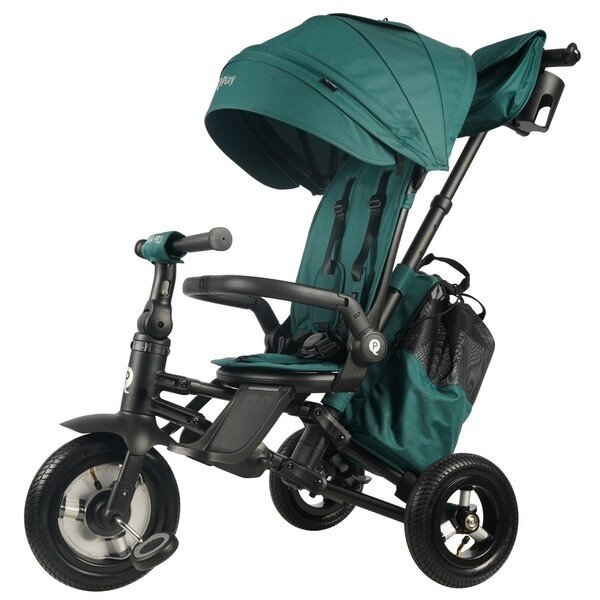 Велосипед трехколесный, складной с ручкой управления QPlay NovaPlus зеленый