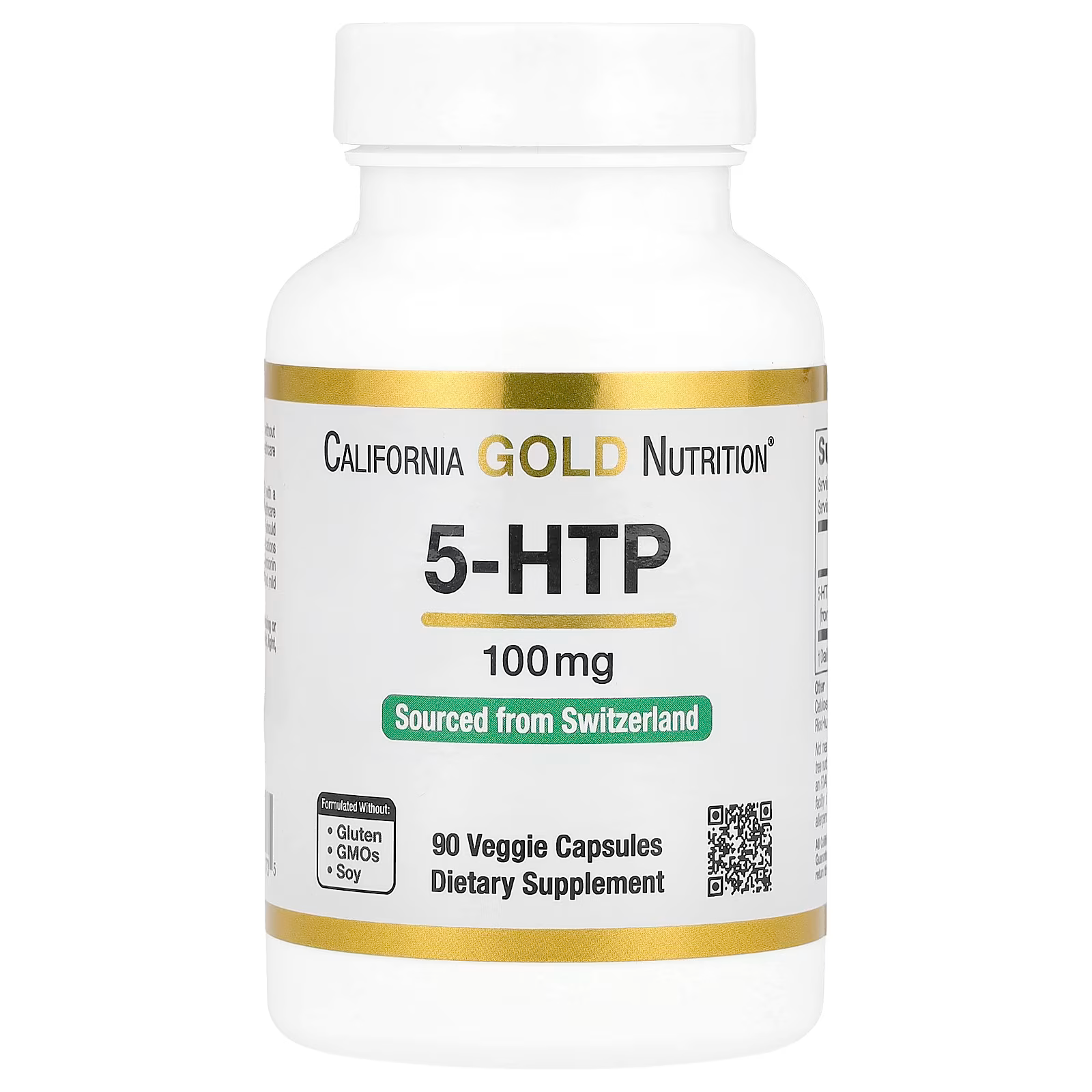 Добавка California Gold Nutrition, 5-HTP, 100мг, 90капсул, поддержка настроения и сна