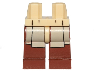 Hips and Reddish Brown Legs with SW Tan Jedi Robe Pattern, 970c88pb17 Tan U