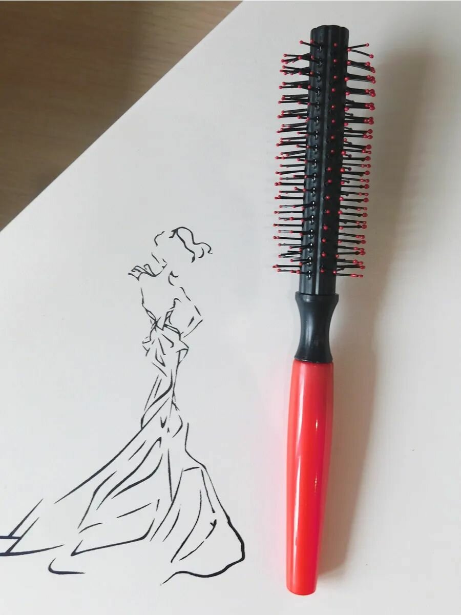 Расческа круглая для укладки, пластиковые зубчики, CR-4100 Б7