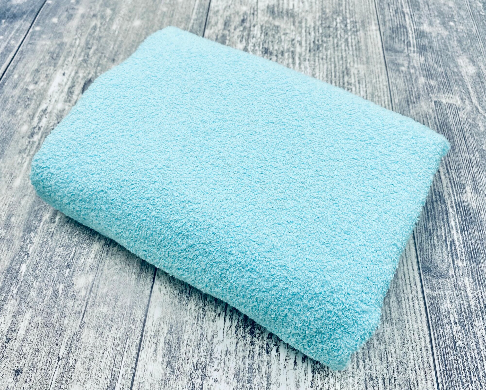 Полотенце махровое легкое для рук и лица, для ног однотонное Светло-голубое 45*100 см 300 г/м2