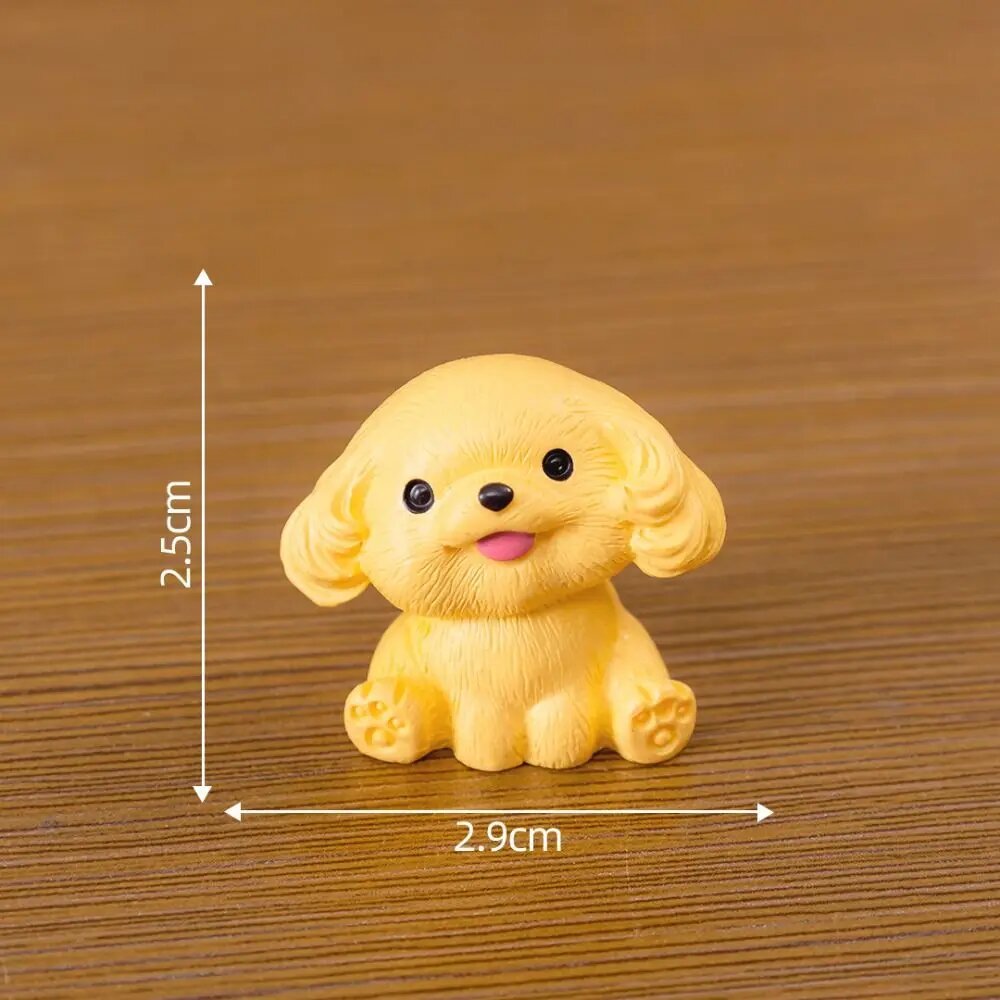 Миниатюрные фигурки собак из смолы