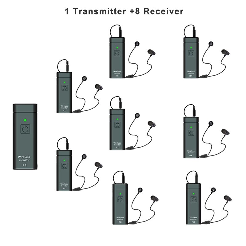Беспроводная система монитора 1 TX + 8 RX, Цвет: 8