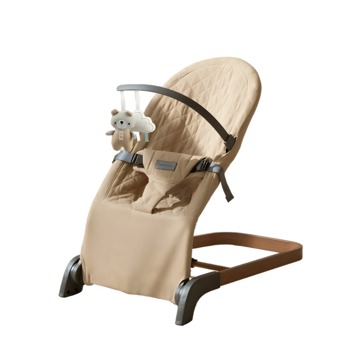 Детский шезлонг "Amarobaby" Harmony, бежевого цвета, для новорожденных, до 9кг