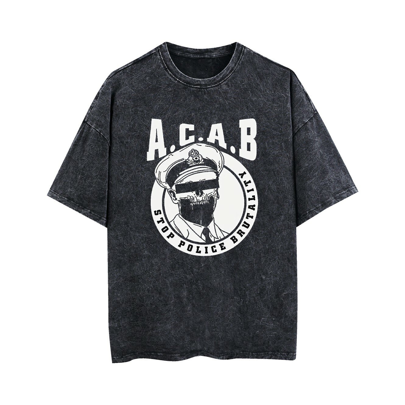 Ретро-футболка Acab Stop Police Brutality & Acab Черный ретро-костюм с коротким рукавом