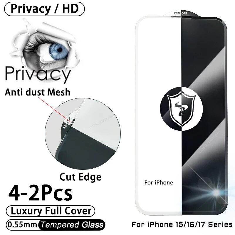 Защитная сетка для iPhone 15 Pro Max (2 шт), HD Glass