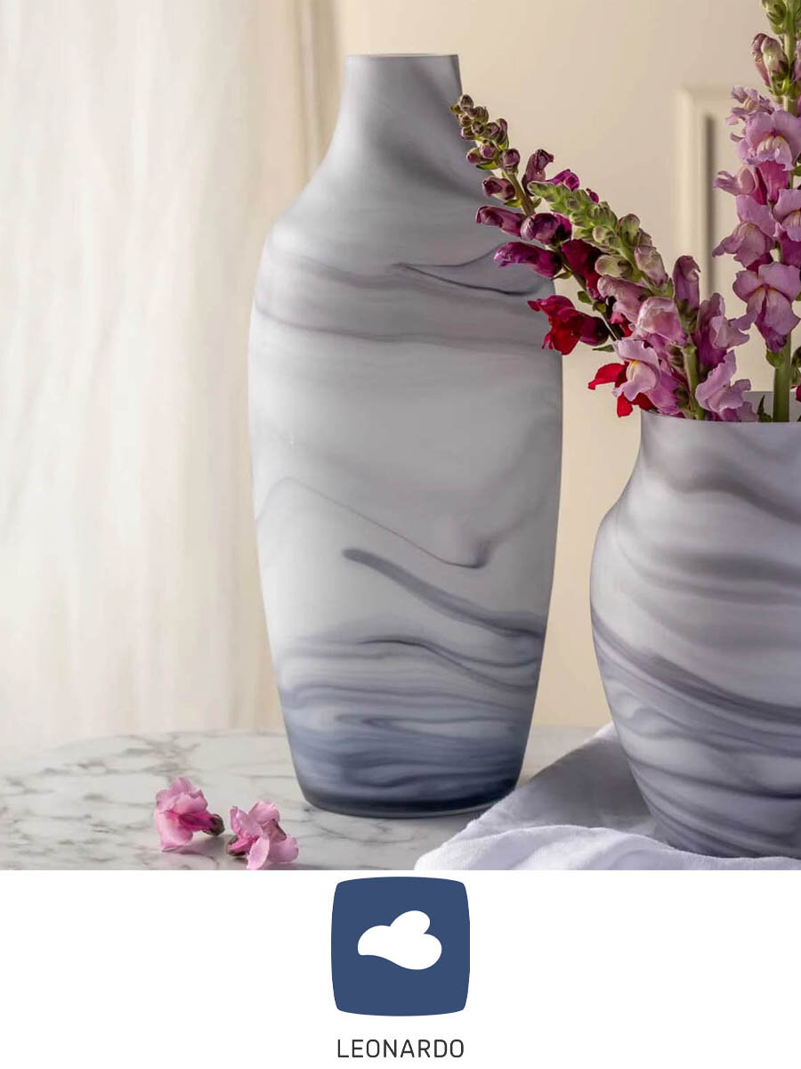 Ваза Leonardo Poesia Marble 40 см, настольная, цвет серый мрамор