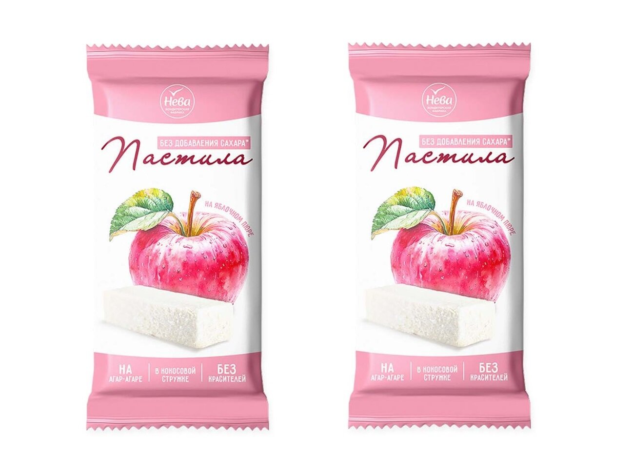 Пастила Нева кондитерская фабрика, с ароматом ванили, на изомальте, в кокосовой стружке, 140 гр, 2 уп