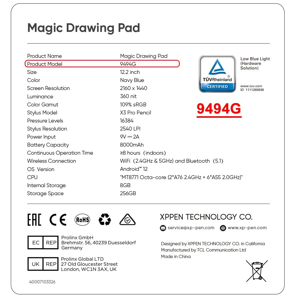XPPen Smart Keyboard для Magic Drawing Pad, 9494G-ACK08
