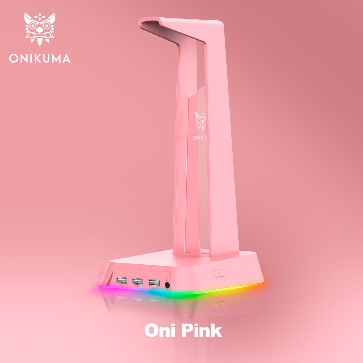 Многофункциональная подставка для наушников ONIKUMA ST-2, RGB, розовый