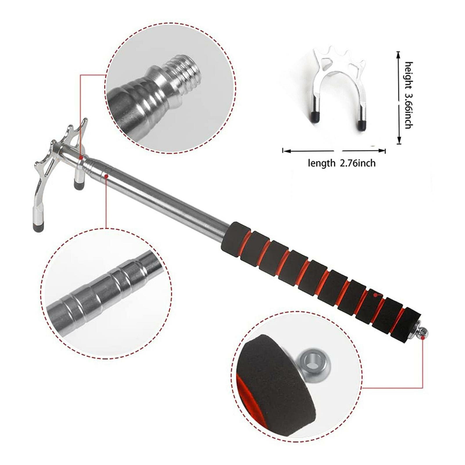 Retractable Billiards Pool Cue Stick Bridge with Removable Head Accessory