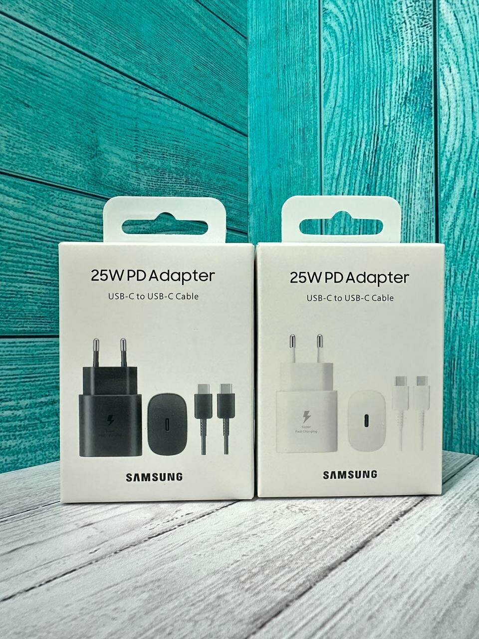 Зарядное устройство Samsung, 25Вт, PD, USB-C, кабель 1м и 5А, черное