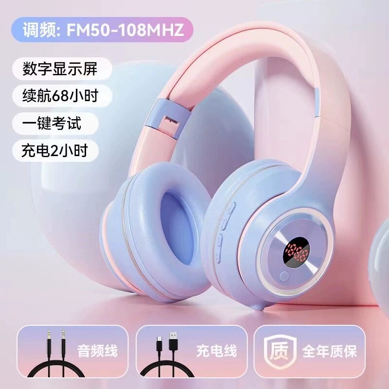 Профессиональные наушники для практики аудирования CET-4/6, Bluetooth, поддержка TF-карты и аудиокабеля, цвет: Лунный