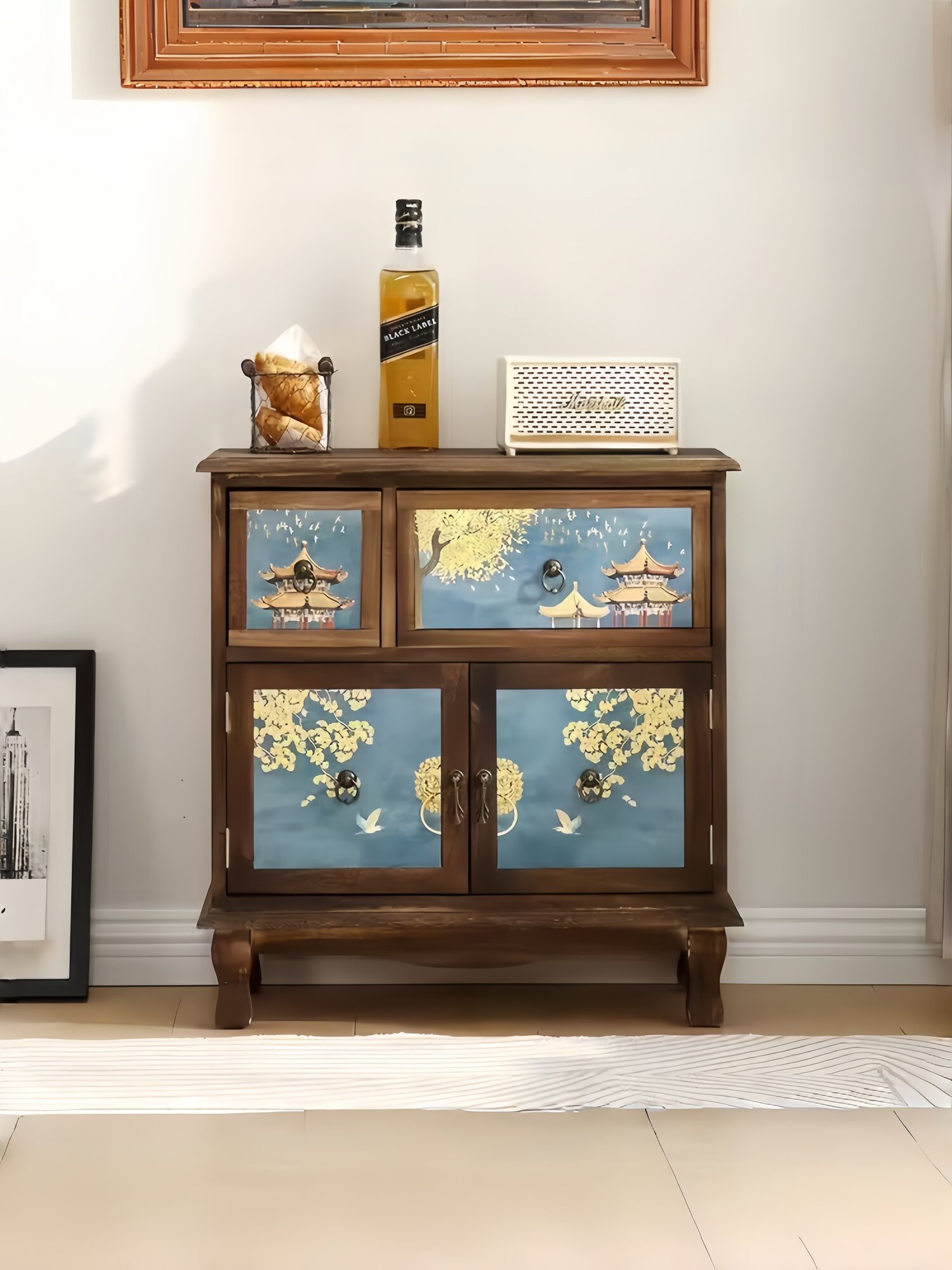 Сервант "Тонму", массив дерева, с выдвижными ящиками, классический стиль，