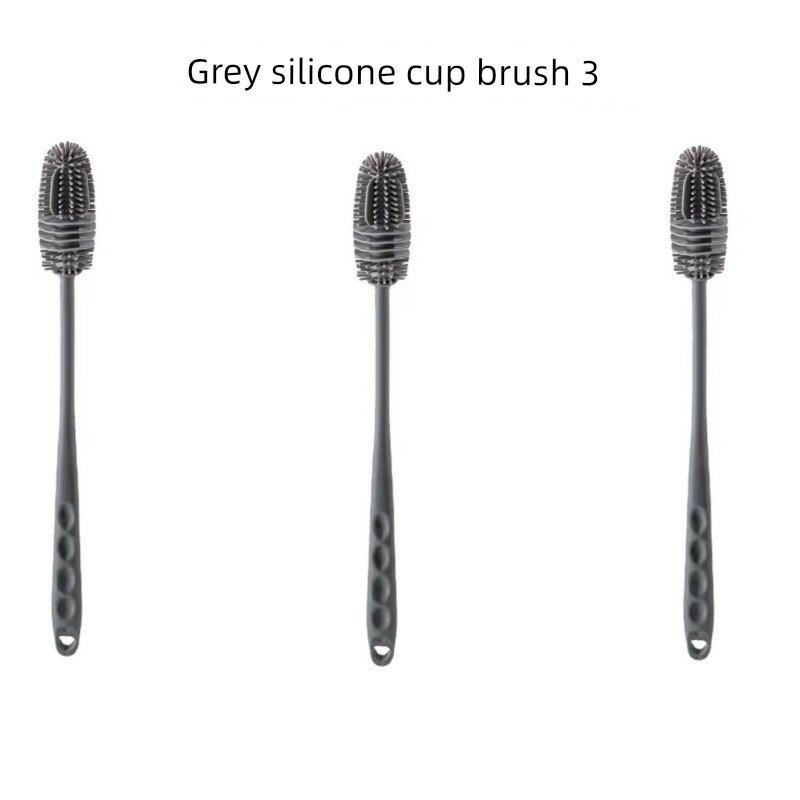 Силиконовая щетка для мытья посуды, вращающаяся щетка для чашек, щетка для детских бутылочек с длинной ручкой, жесткая