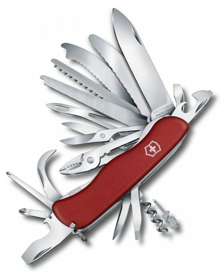 Нож Victorinox WorkChamp XL, 111 мм, 31 функция, красный 0.8564. XL, из качественного
