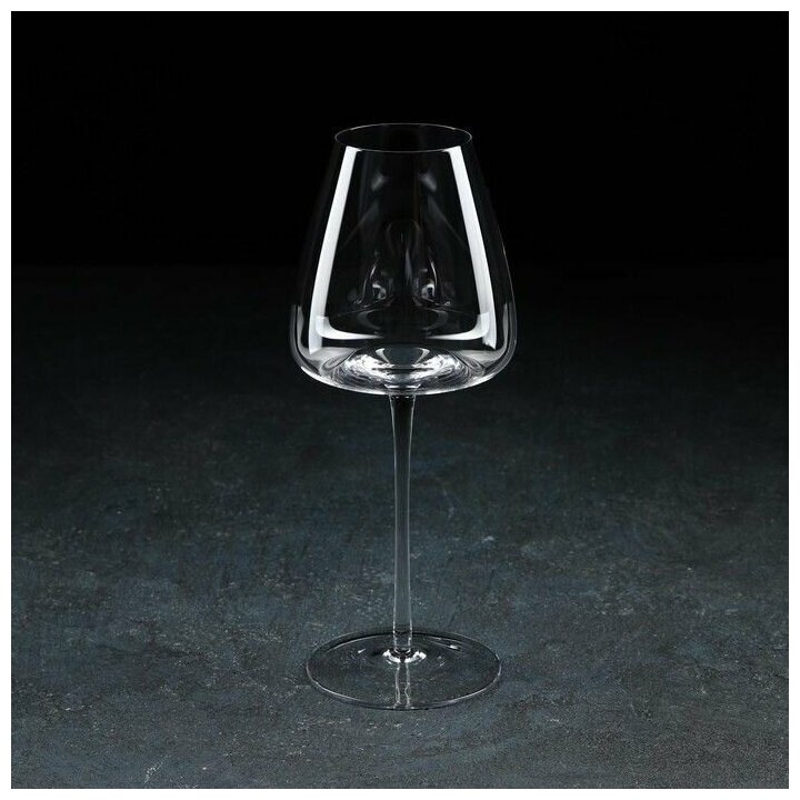 Бокал для вина Magistro "Амьен", 510 мл, 24,1x8,6x5,8 см, фужер стеклянный для алкогольных напитков
