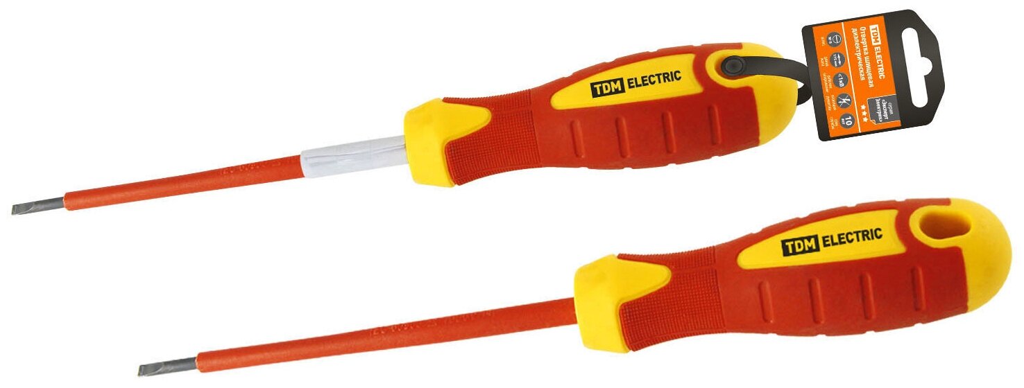 Отвертка шлицевая диэлектрическая тип SL8x175, серия «ЭкспертЭлектрик», TDM SQ1007-0105 (1 шт.)