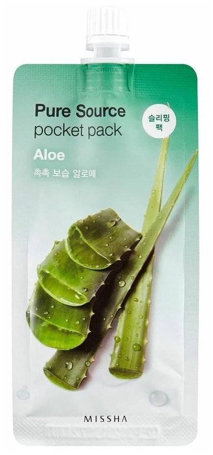 MISSHA Pure Source Pocket Pack Маска для лица Aloe, 10 мл