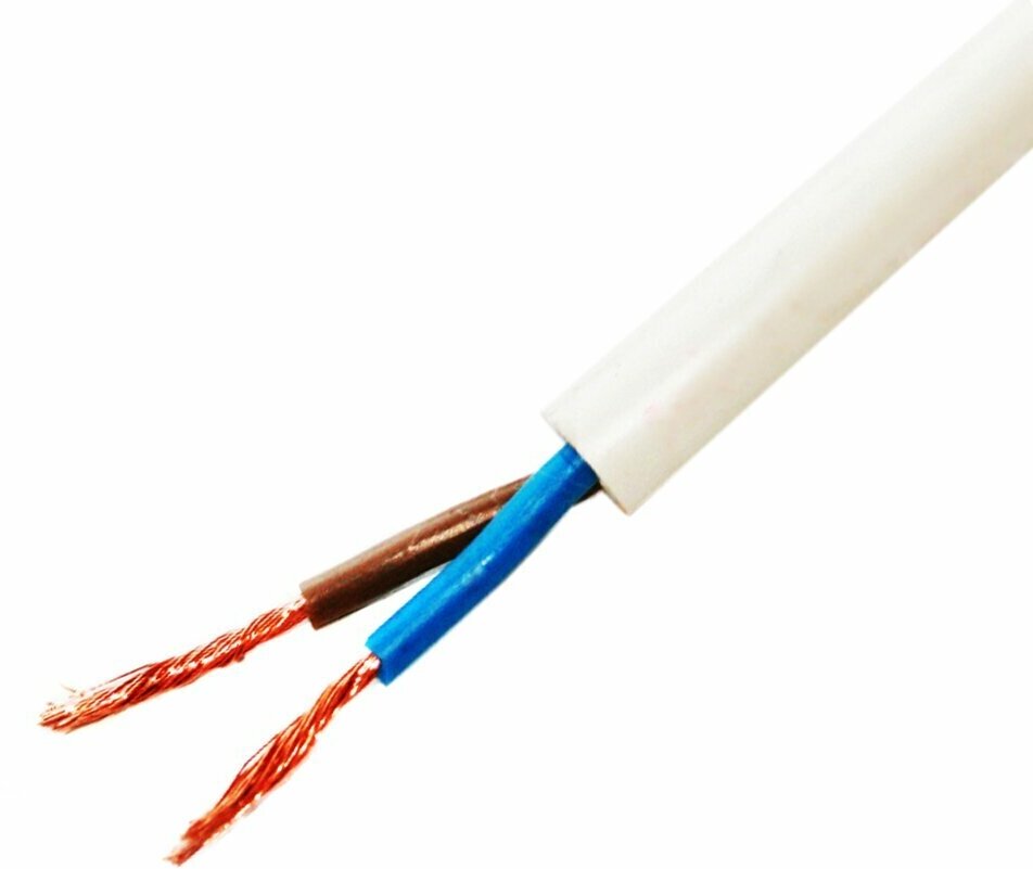 Кабель ПВС 2х0.75 мм² 5 м TDM Electric медный гибкий белый ГОСТ для удлинителей и электроприборов SQ0118-0001