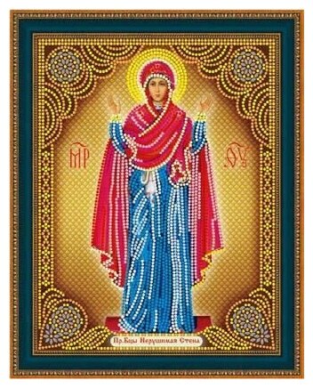 Икона Картина со стразами LP108 "Пр. Бцы Нерушимая Стена" 27х33 см