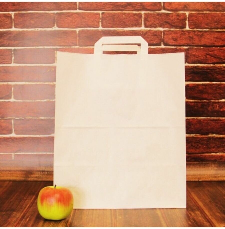 Пакет бумажный "Крафт П-образыне ручки"- 32x37x20