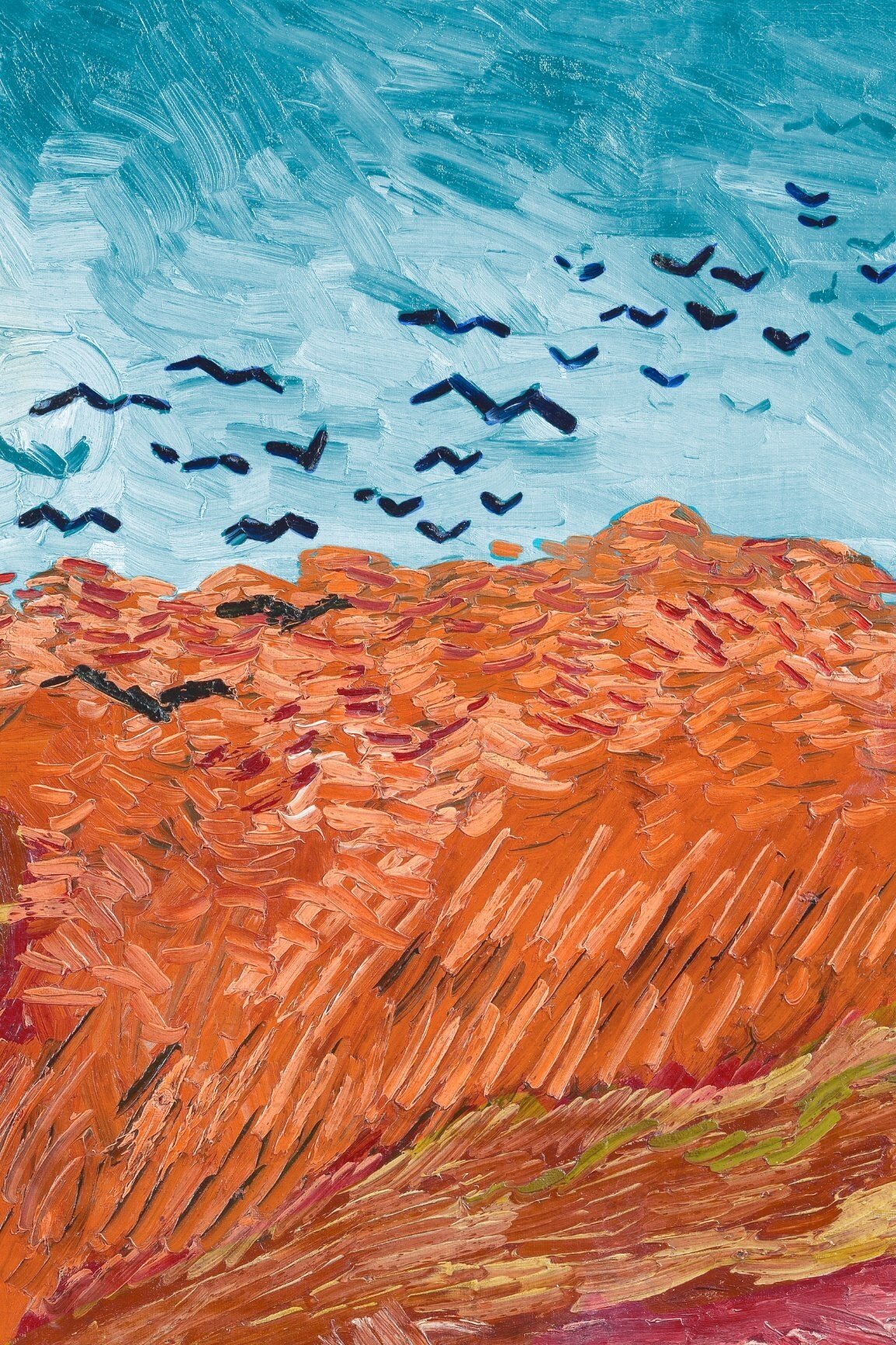 Постер / Плакат / Картина Ван Гог - Пшеничное Поле с Воронами 40х50 см в раме