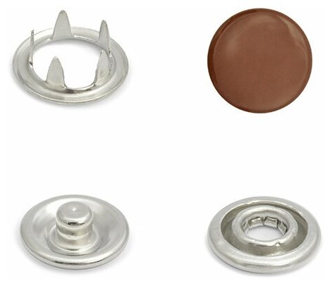 Кнопка с крышкой 9,5 мм рубашечная цв. Коричневый 301 (уп 50 шт.) ProKnopka