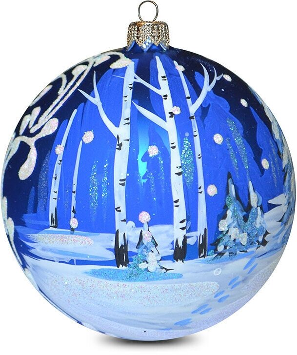 Шар на елку "Березы в лесу" 80мм