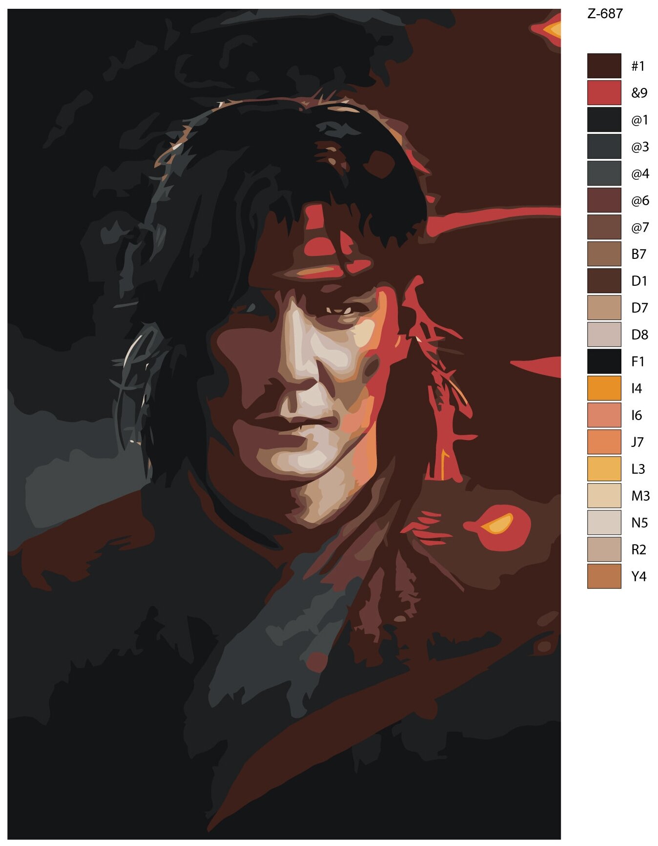 Картина по номерам Z687 "Лю Кенг- Мортал Комбат(Mortal Combat) 70x110