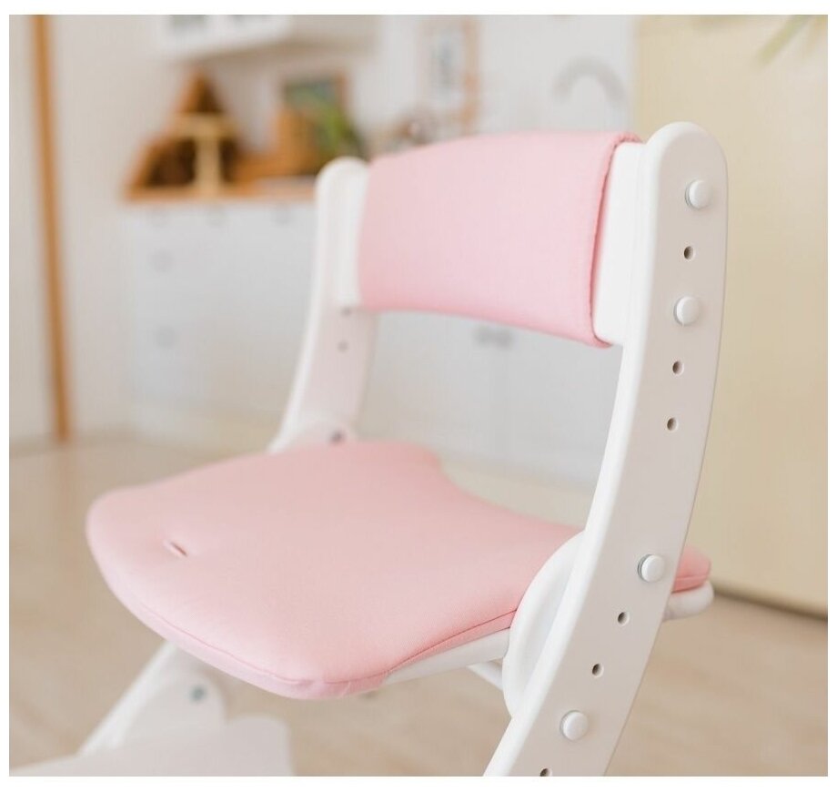 Комплект подушек на растущий стул "Друг Кузя" хлопок розовые