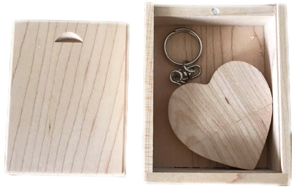 Высокоскоростная флешка брелок MyPads M153-943 подарок из дерева ручной работы на 16 ГБ красивый и романтический подарок на Новый год, Рождество, 23 февраля, 8 марта, 14 февраля любимой девушке, подруге, маме, дочке, коллеге, ребенку, любимому, парню (светлая 16GB)