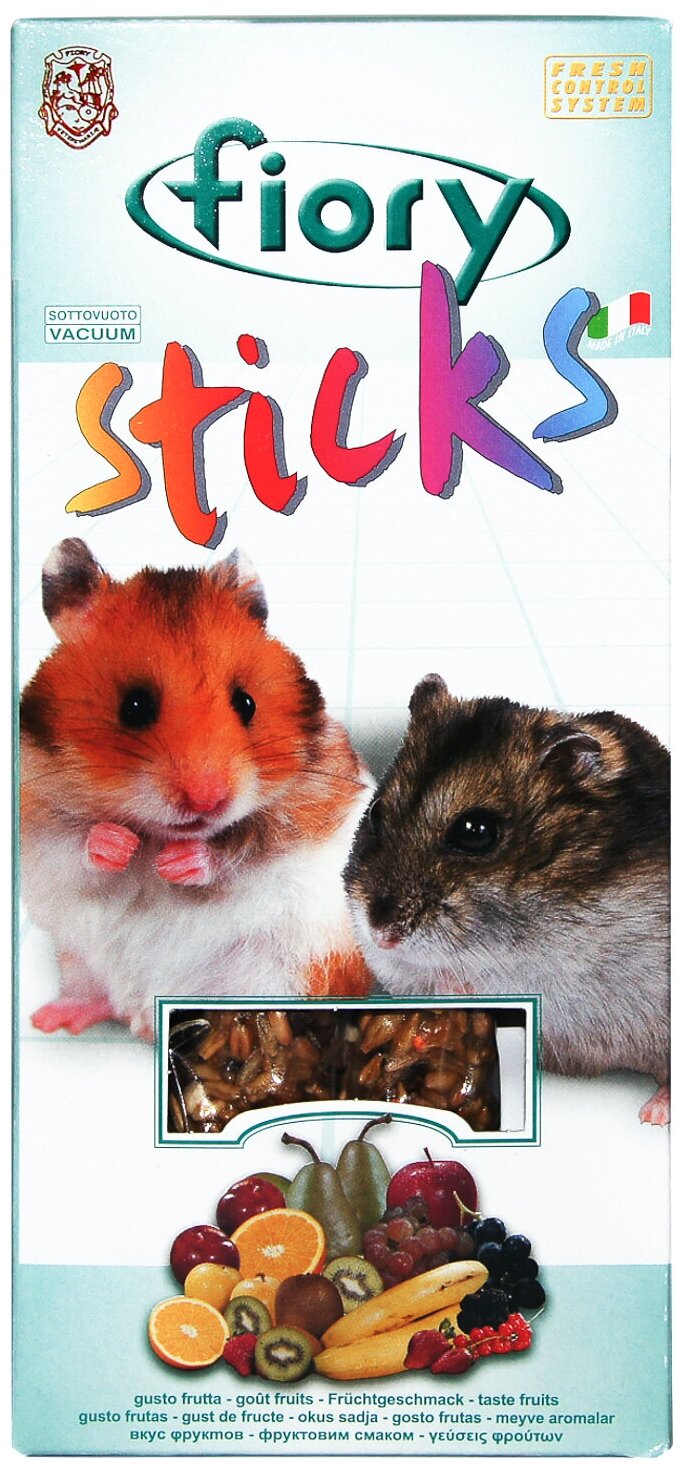 Лакомство Fiory Sticks палочки для хомяков с фруктами 2х50 гр