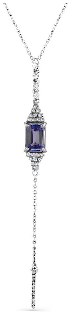 Колье, белое золото, 585 проба, танзанит, бриллиант