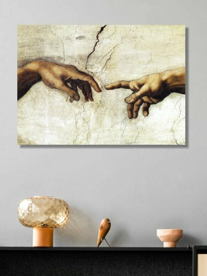 Картина Art IrbisPrint для интерьера Руки, Микеланджело 50х70 см холст на подрамнике из натуральной сосны