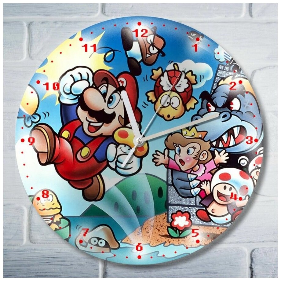 Настенные часы УФ Игры Super Mario Bros (Файтинг, Аркада) - 6232