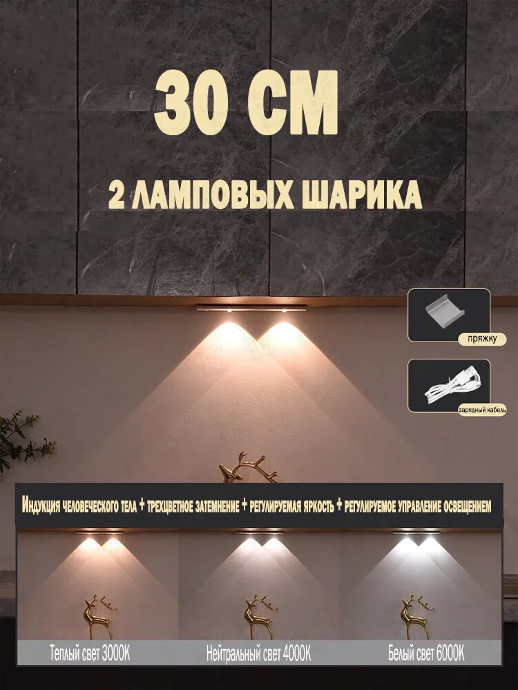 Бутик №7 Настенно-потолочный светильник 30 см, 2 ламповых шарика, 1 Вт