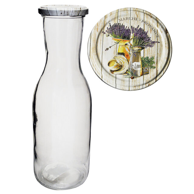 Стеклянная бутылка объемом 1 литр для воды и напитков, прозрачная и прочная конструкция