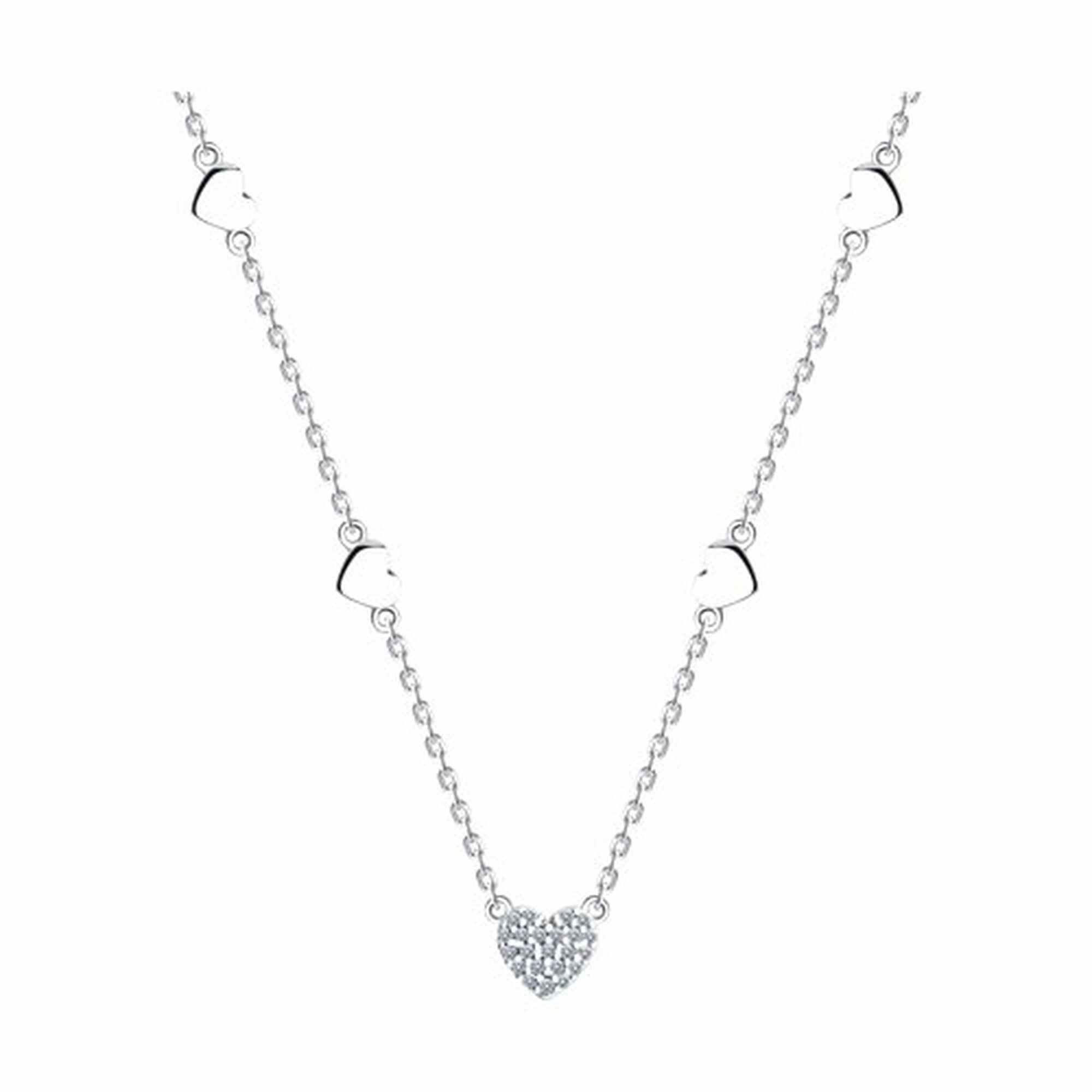 Колье, серебро, 925 проба, родирование, фианит