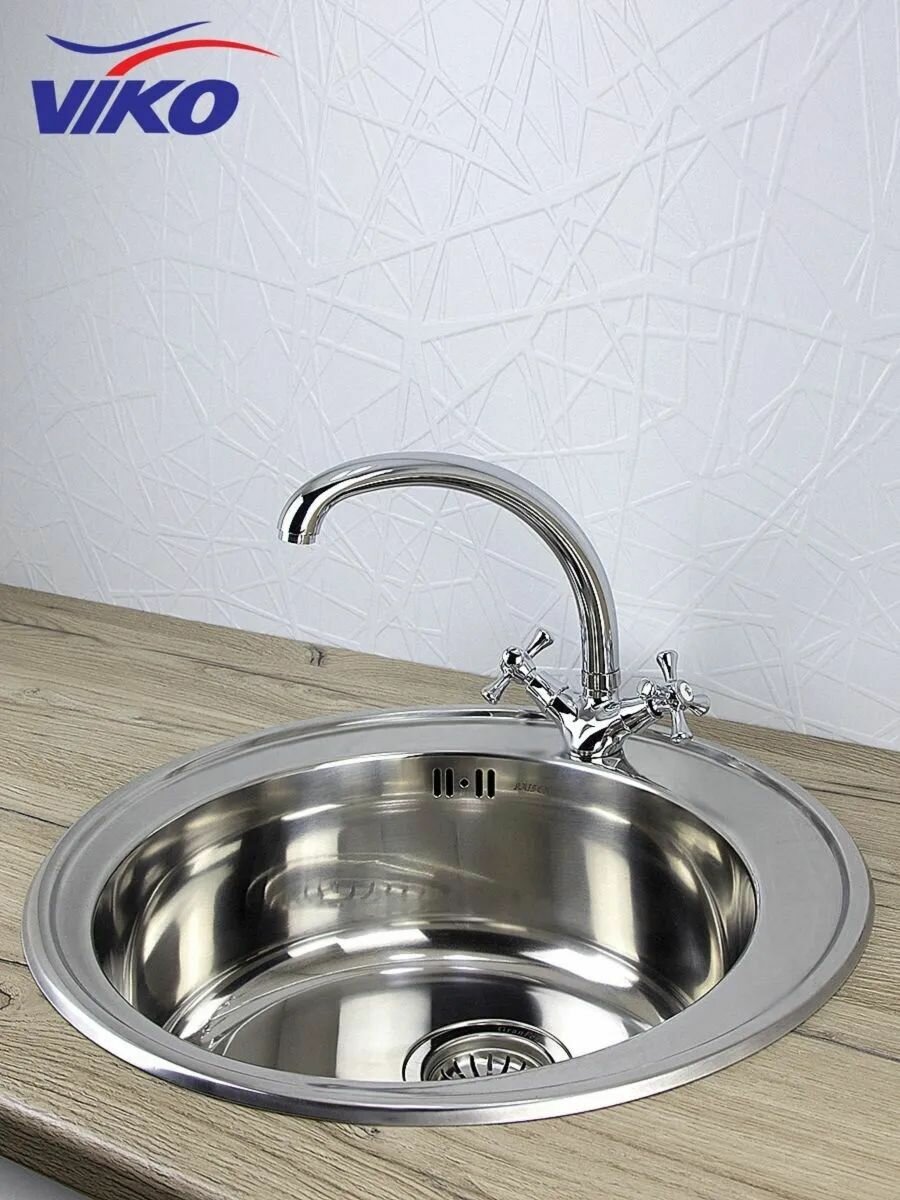 Смеситель для кухни с высоким поворотным изливом VIKO V-1543 Хром