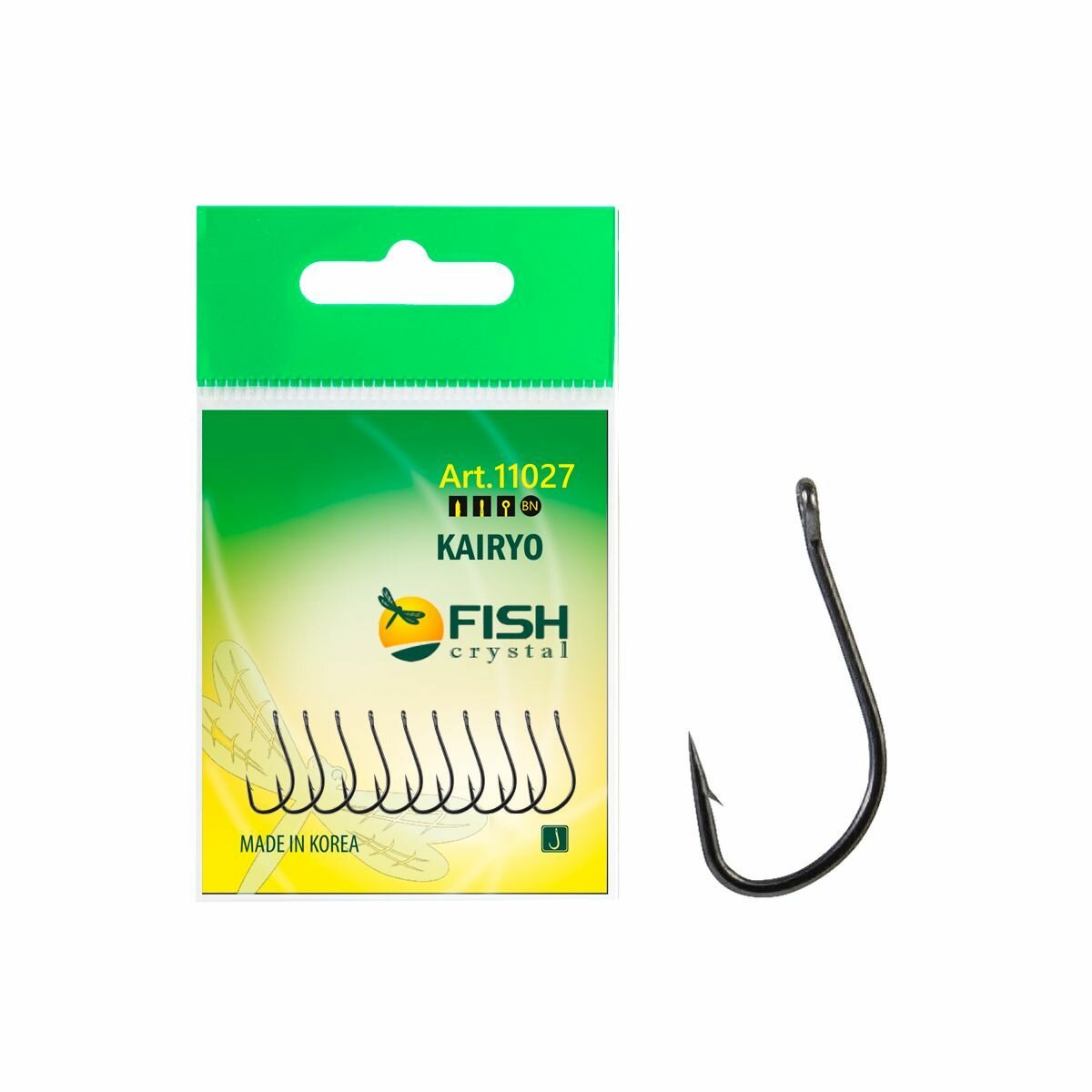 Крючки рыболовные Fish Crystal KAIRYO HAN-SURE-RING BN 11027-F # 10, с ушком (10шт)
