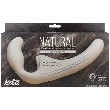 Lola Games Natural Temptation, бежевый Гнущийся безремневой страпон