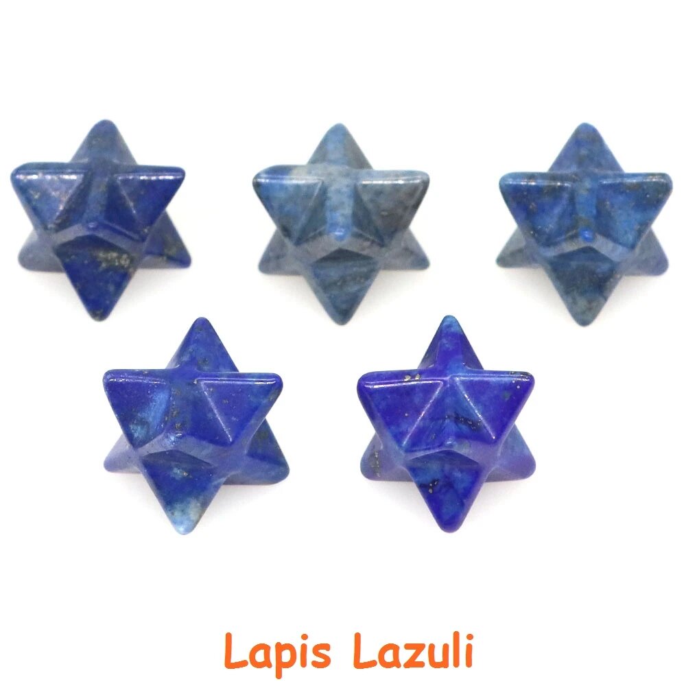 Кристаллы Меркаба Звезды Рейки, набор из 1 штуки Синий, 1 PC, Lapis Lazuli